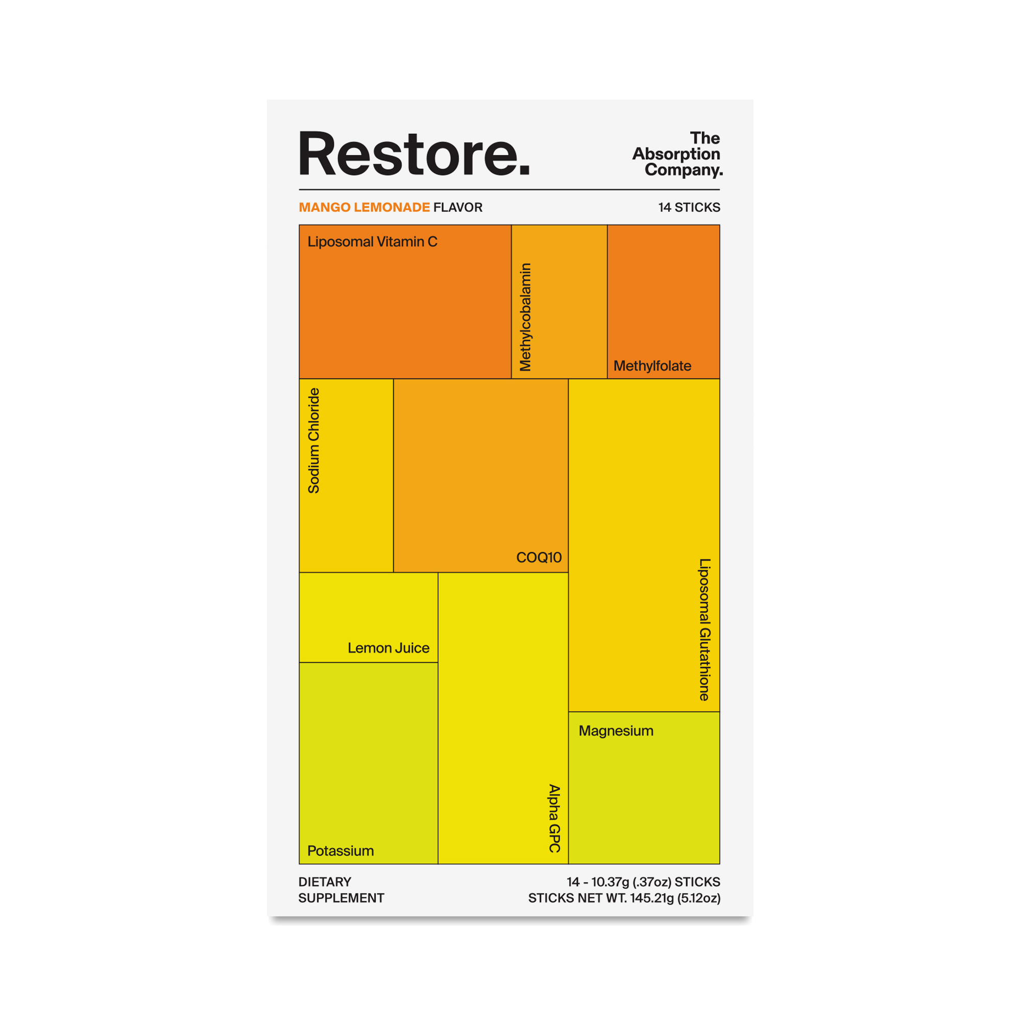 The Absorption Company Restore Dietary Supplement, Mango Lemonade ...