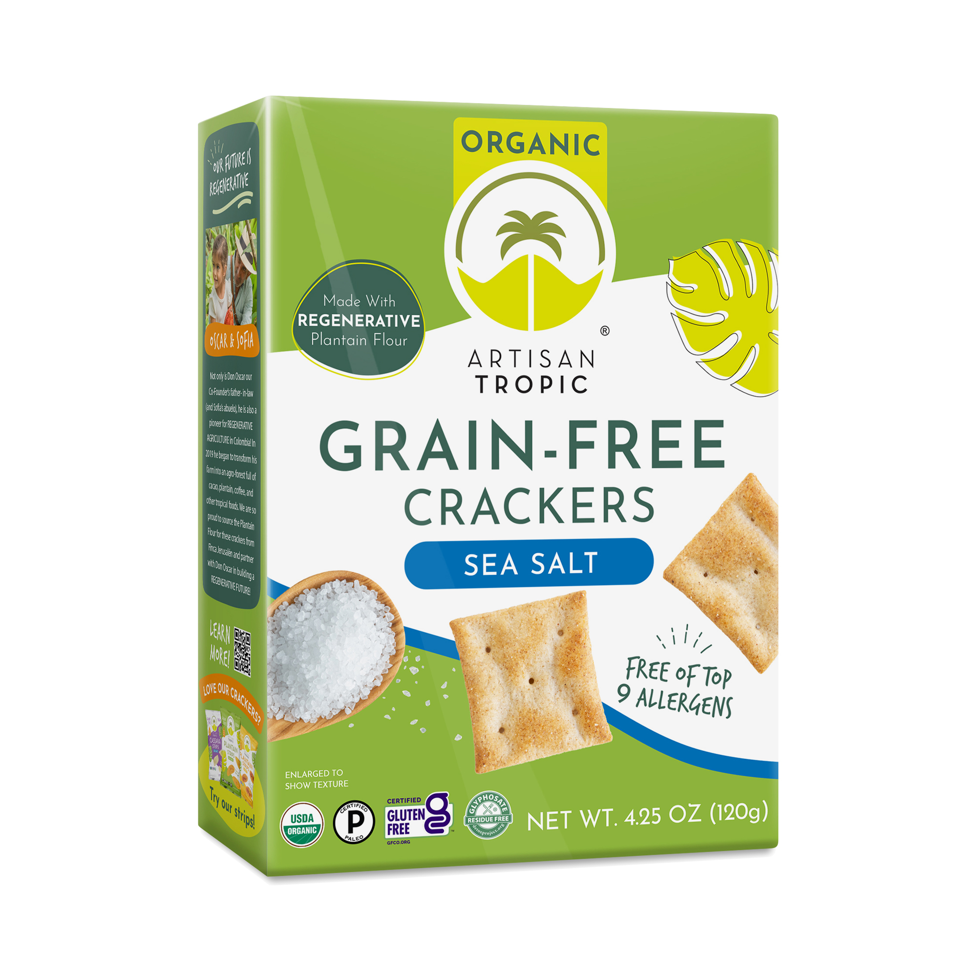 Artisan Tropic Grain-Free Crackers, Sea Salt | Thrive Market