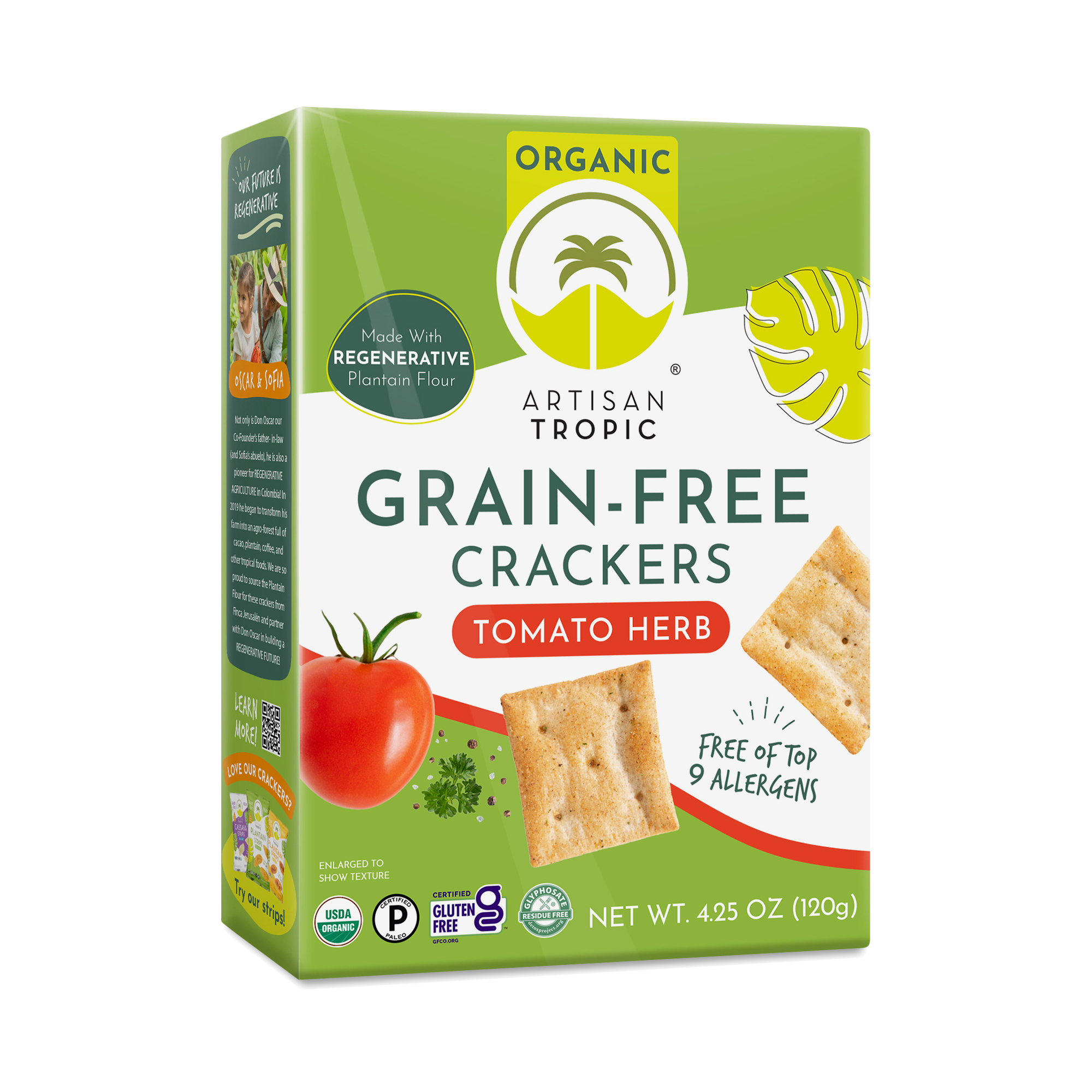 Artisan Tropic Grain-Free Crackers, Tomato Herb | Thrive Market