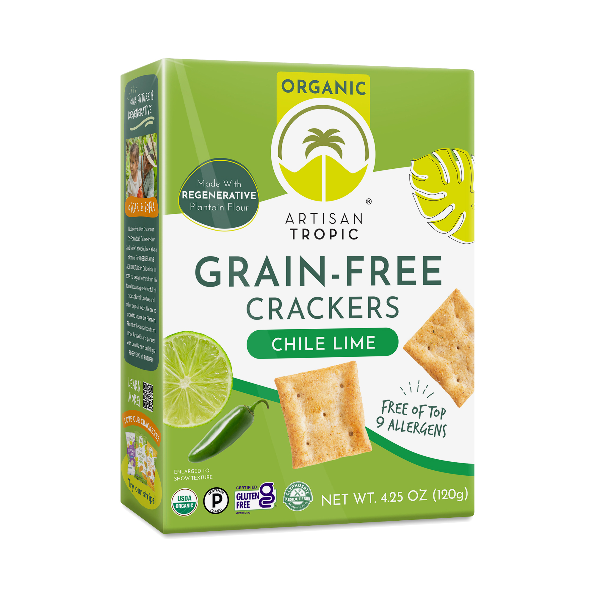 Artisan Tropic Grain-Free Crackers, Chile Lime | Thrive Market