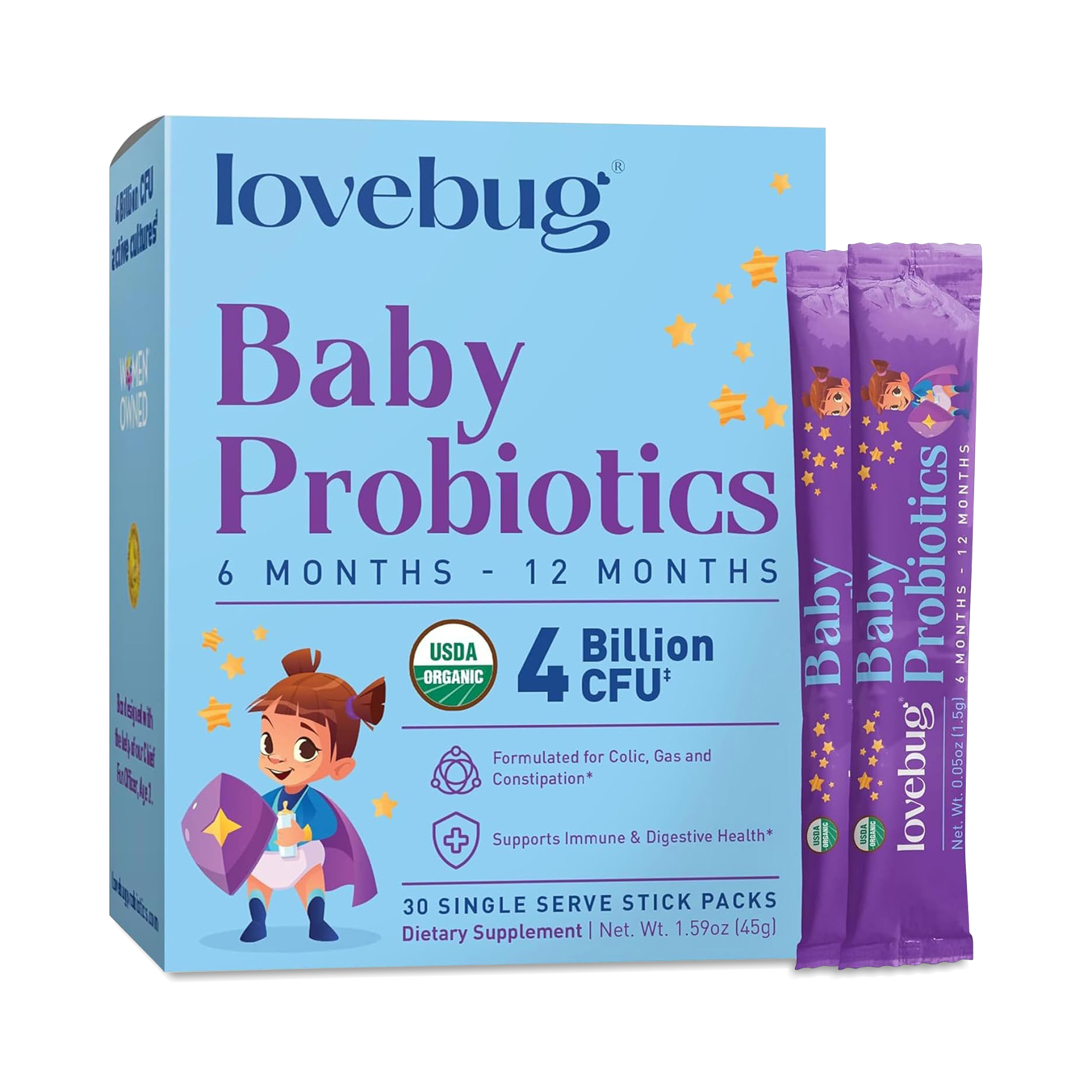 LoveBug Probiotics Baby Probiotics 6-12 Months | Thrive Market