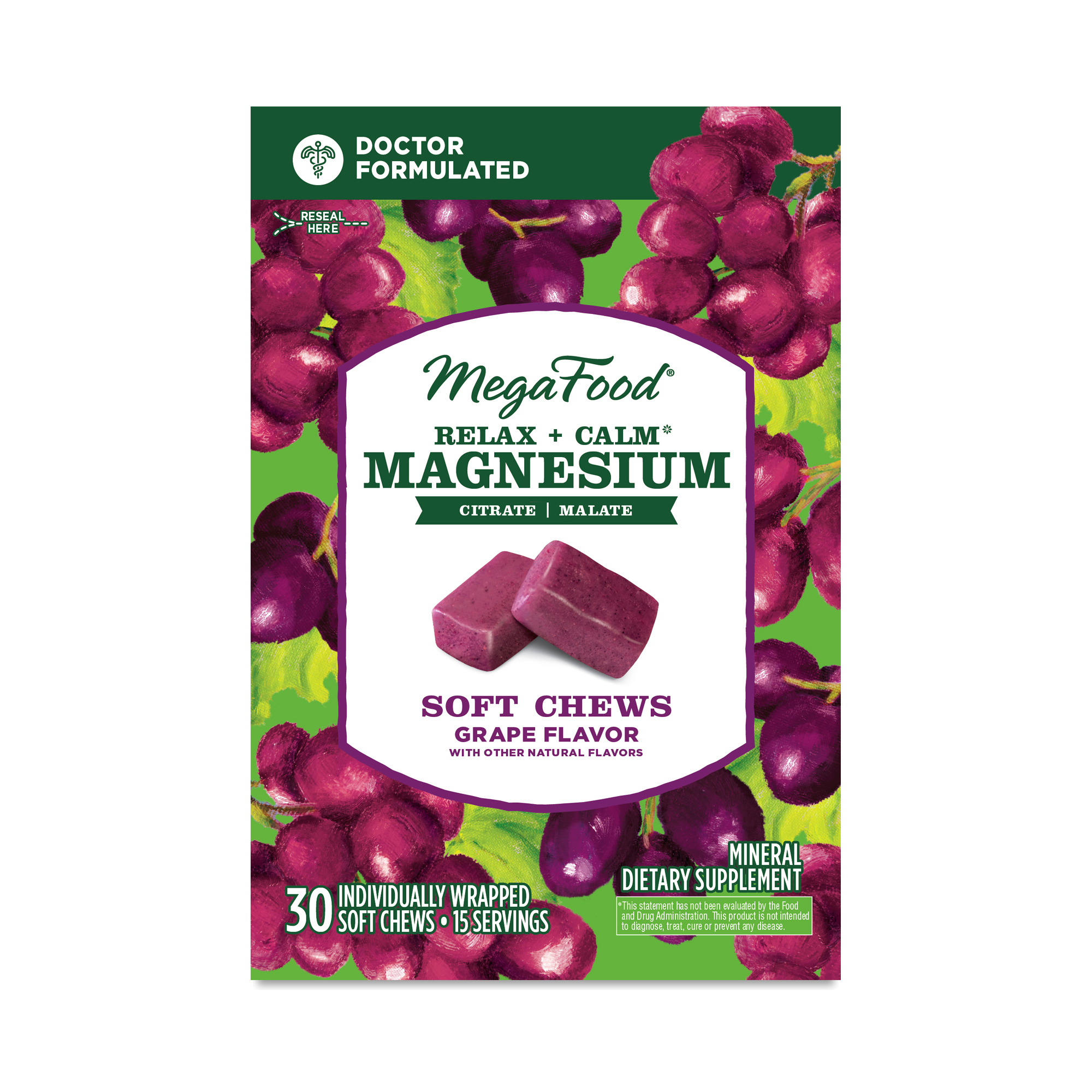 MegaFood Relax & Calm Magnesium Soft Chews, Grape | Thrive Market
