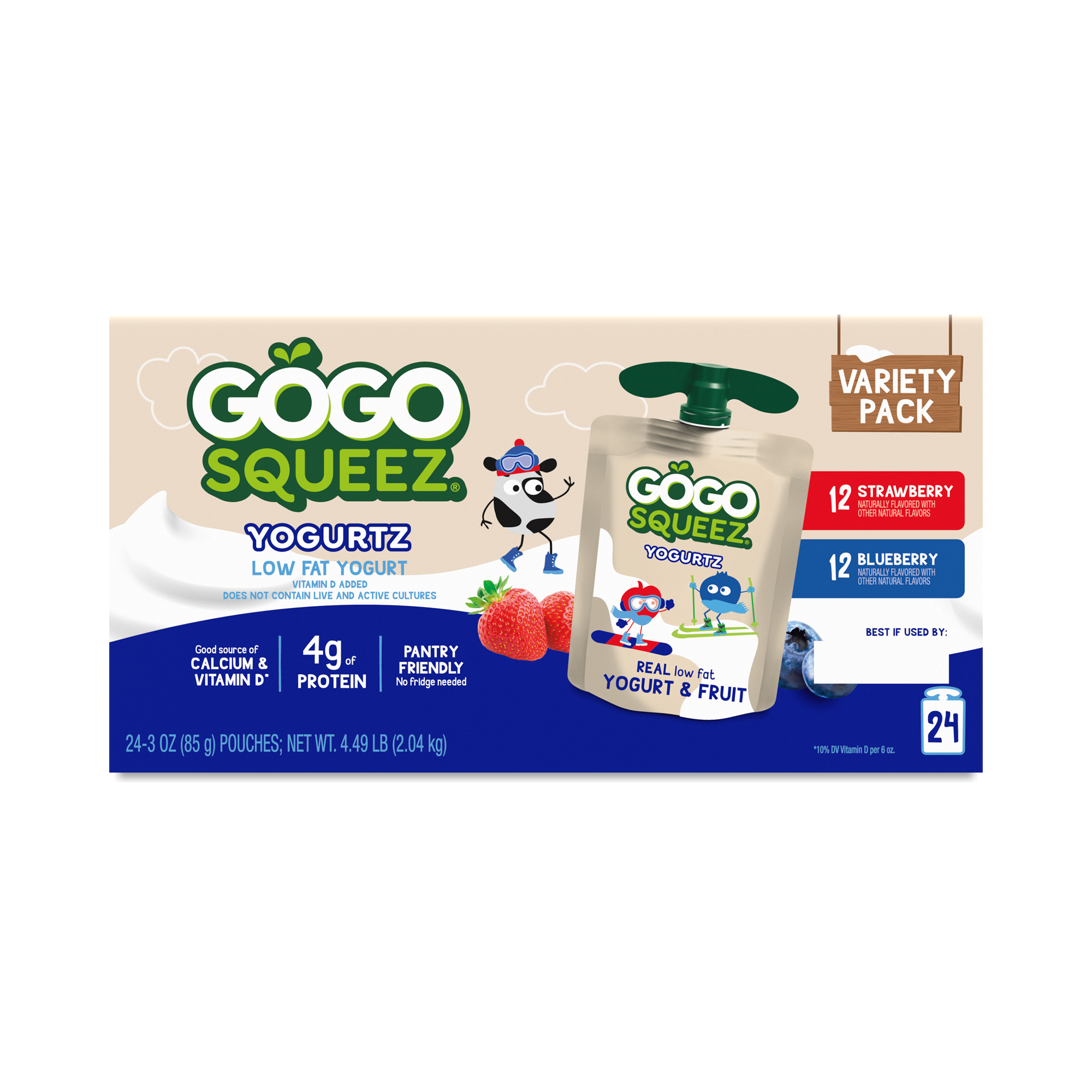 GoGo squeeZ Yogurtz Variety Pack, Blueberry & Strawberry | Thrive Market