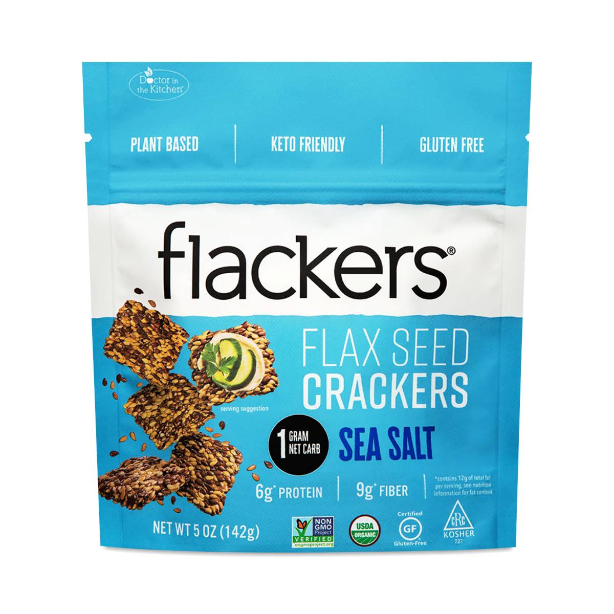 Doctor In The Kitchen Flackers - Sea Salt Flax Seed Crackers - Thrive ...